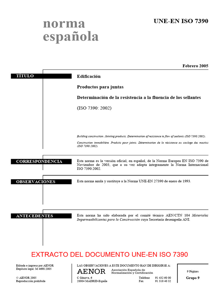 (Ex) Une-En Iso 7390 2005 | PDF