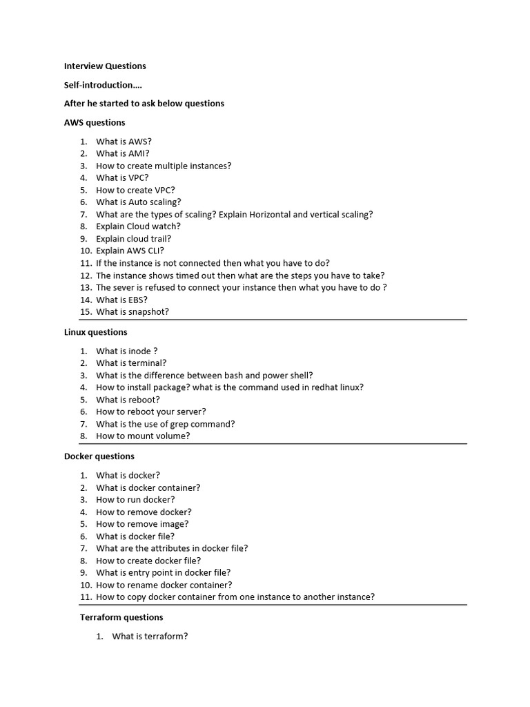 Interview Questions | PDF Interview Questions | PDF