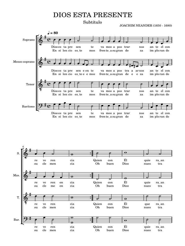 Dios Esta Presente | PDF | Música vocal | Canto