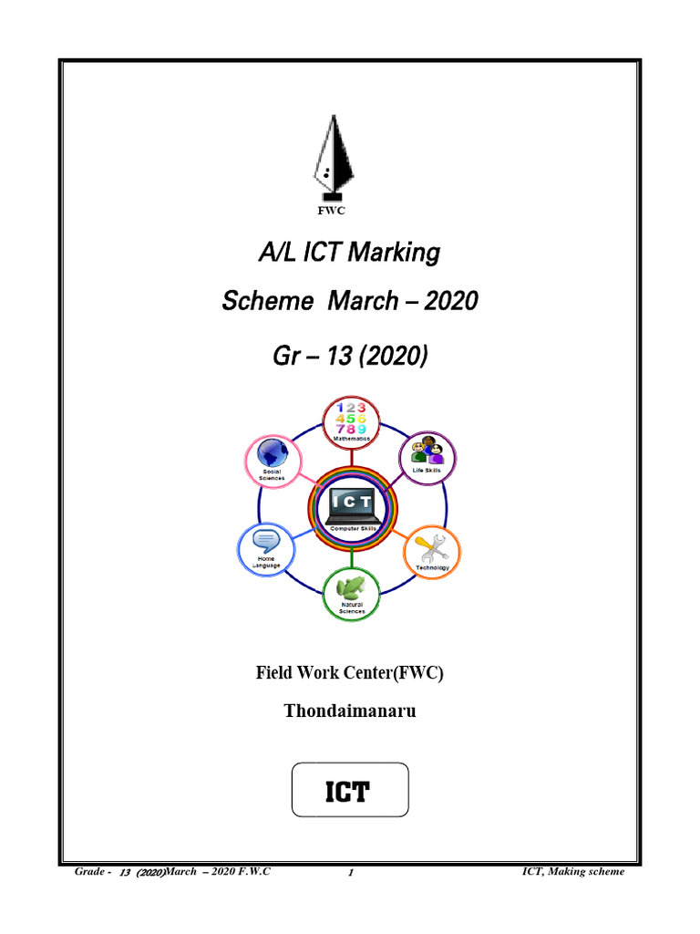 ICT Scheme 2020 Batch 5th Term FWC - English | Download Free PDF ...