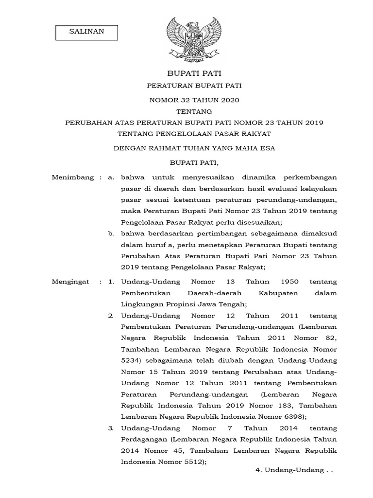 32 Perbup No 32 Tahun 2020 Tentang Perubahan Perbup 23 TH 2019 ...