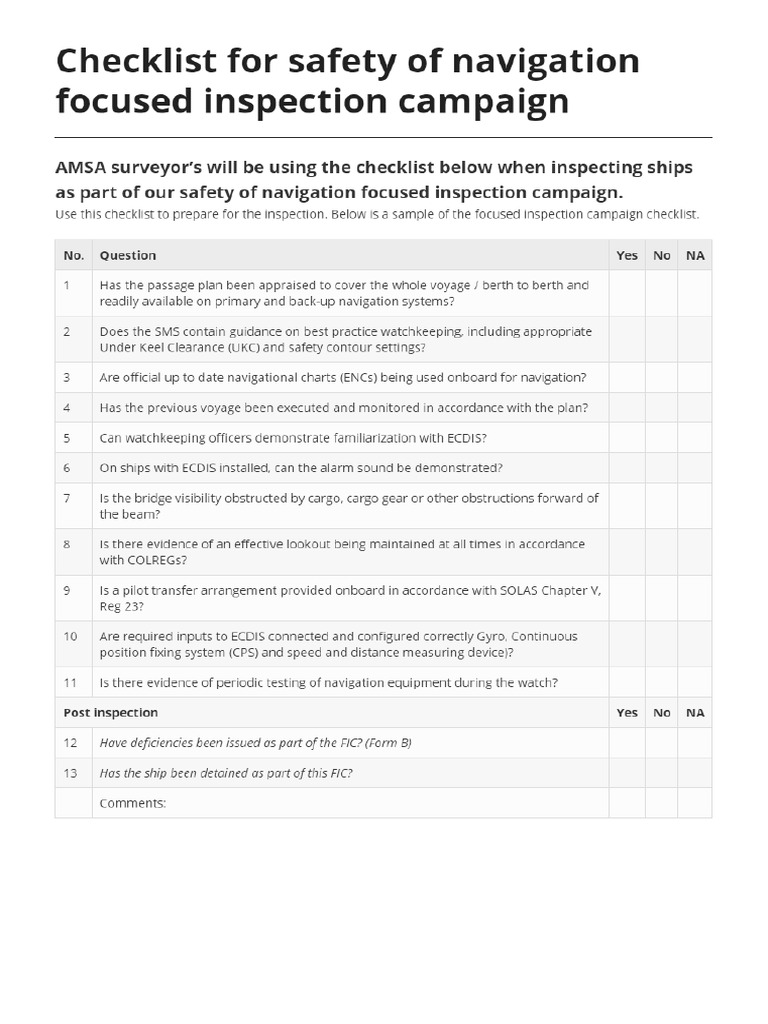 Safety of Navigation CL | PDF