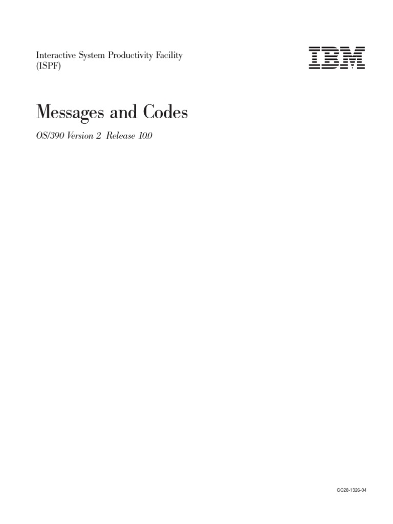 Ispf Messages and Codes | PDF | Apl (Programming Language) | Operating ...