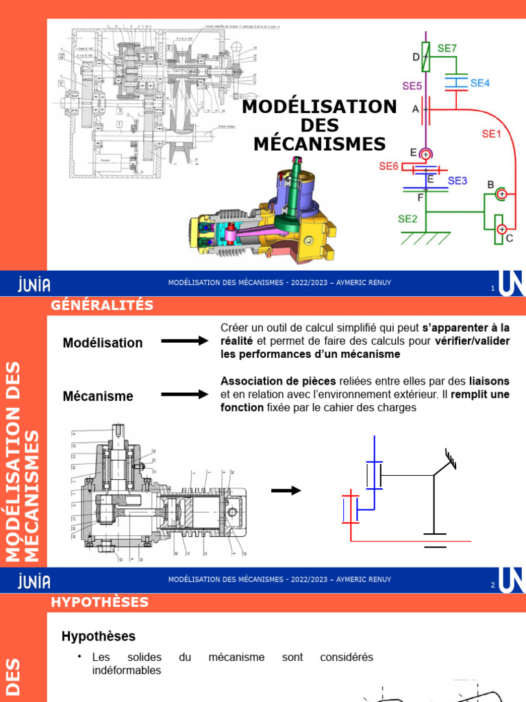 1 - Cours Modelisation Des Mecanismes | PDF | Ingénierie mécanique ...