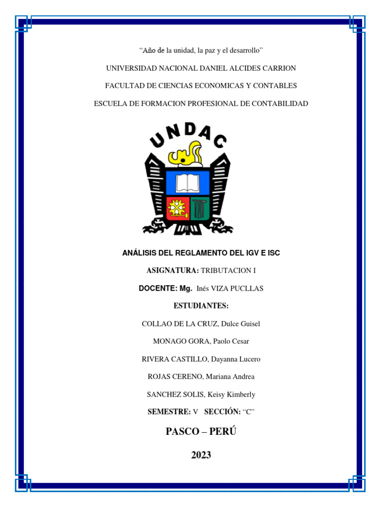 Monografia - Analisis Del Reglamento Del Igv e Isc | PDF | Impuestos | Business