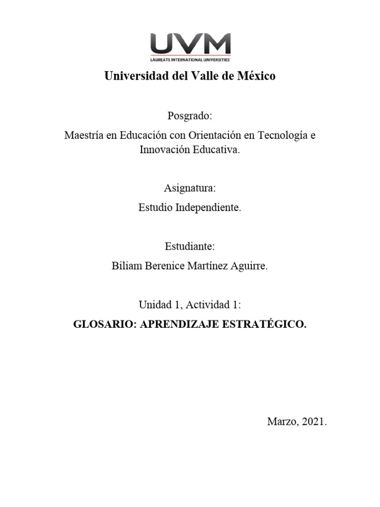 Act. 1 Glosario | PDF | Aprendizaje | Conocimiento