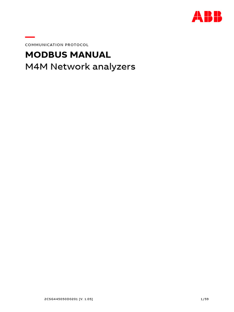 Modbus Manual V 1 05 Abb Pdf Telecommunications Computing