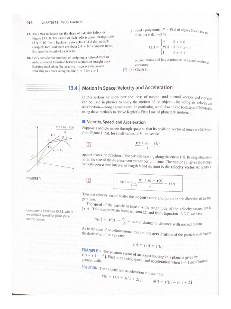 Chapter 13 Vector Functions | PDF