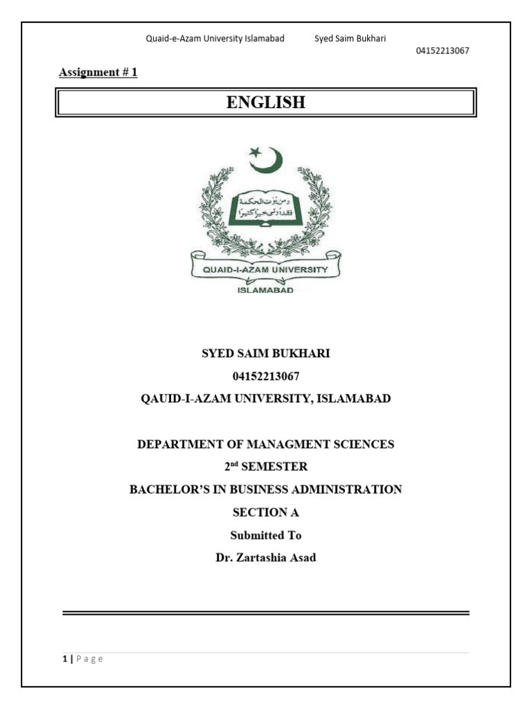 English Assignment | PDF