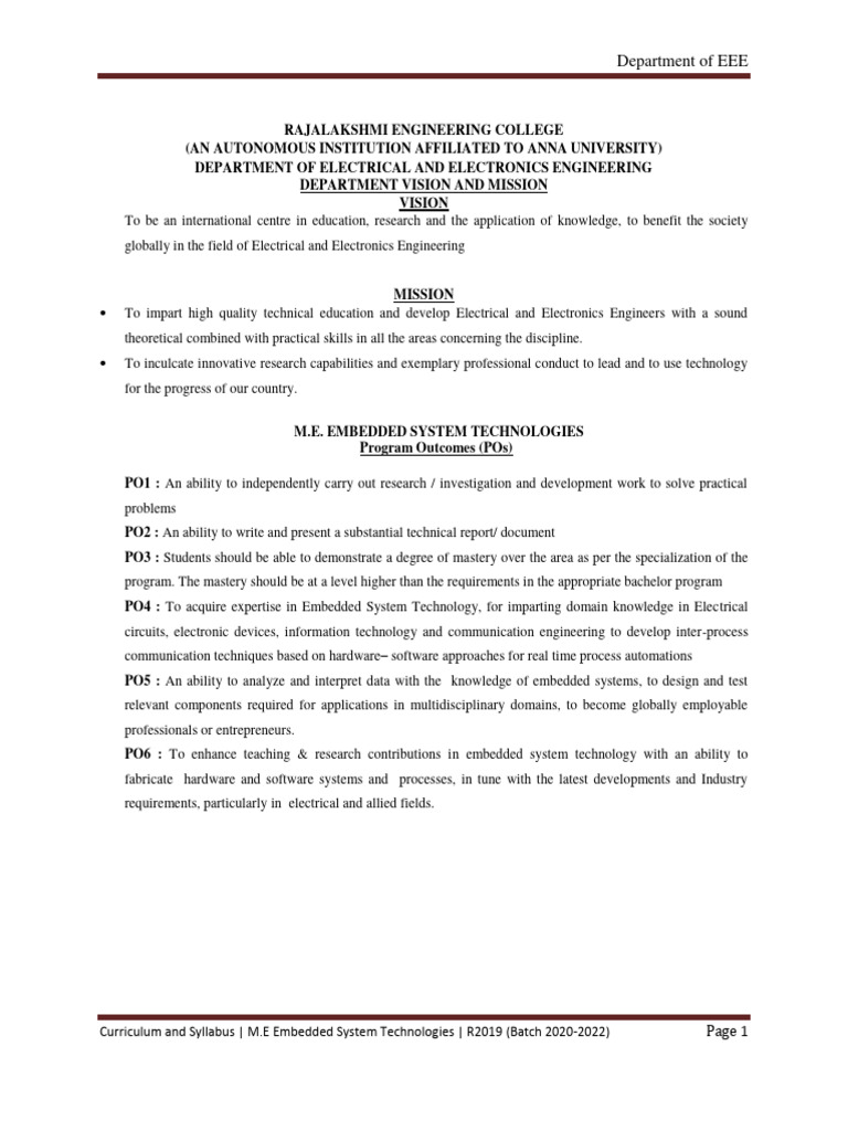 R2019-PG-EST Curriculum and Syllabus | PDF | Fourier Series | Microcontroller
