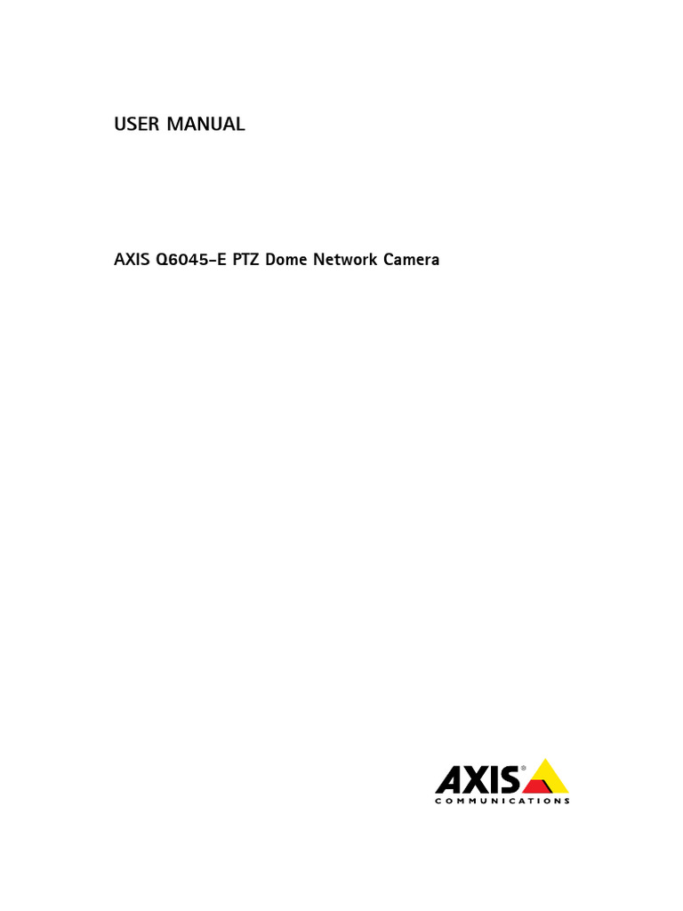AXIS Q6045-E PTZ Dome Network Camera | PDF | Computer Network ...