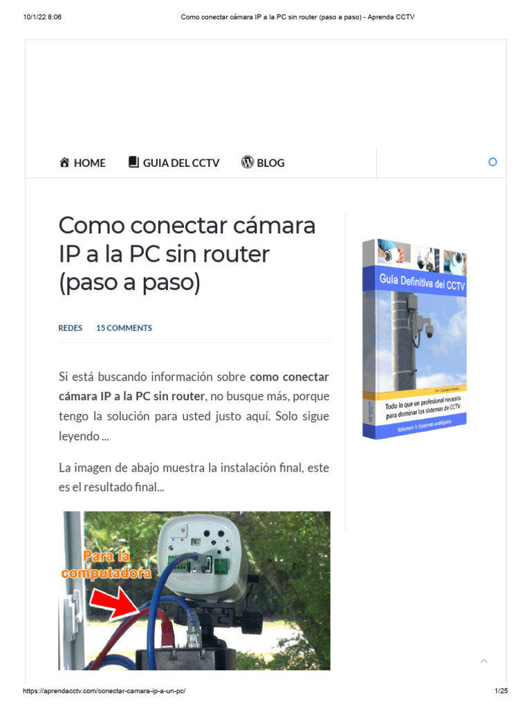 Conectar Cámara IP a PC Sin Router | PDF | Enrutador (Computación ...