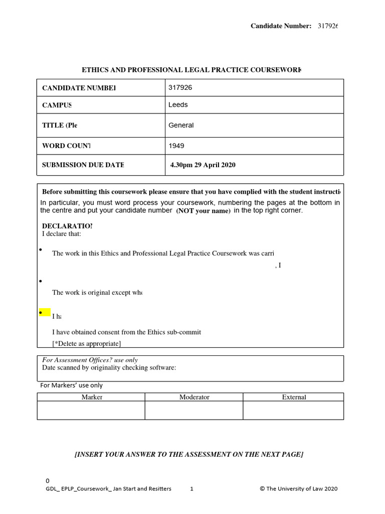 2020 - EPLP - Electronic Cover Sheet - Jan Start and Resitters | PDF ...