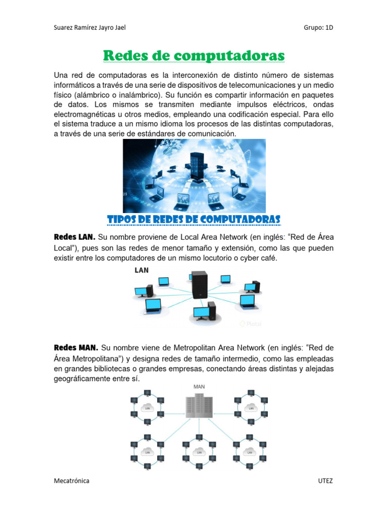 Investigación Tipos de Redes, Clases. | PDF | Gateway ...