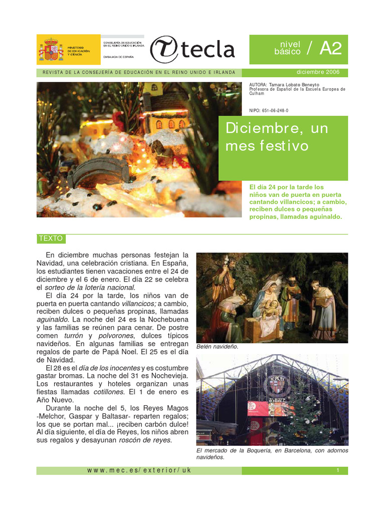 Fiestas de Diciembre A2 1 3 1 | PDF | Navidad | Nochebuena