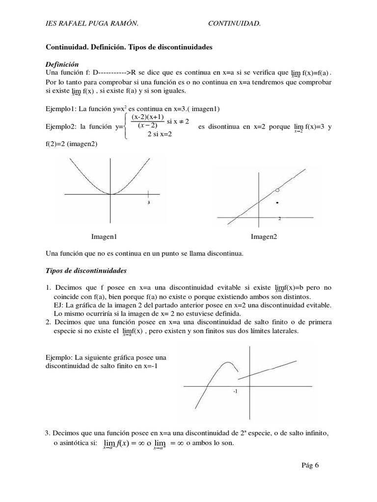 1 Continuidad Teoria Ejercicios y Soluciones 19-20 | PDF | Función continua | Conceptos matemáticos