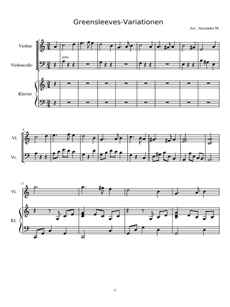 Greensleeves Variations or What Child Is This - Anonymous | PDF