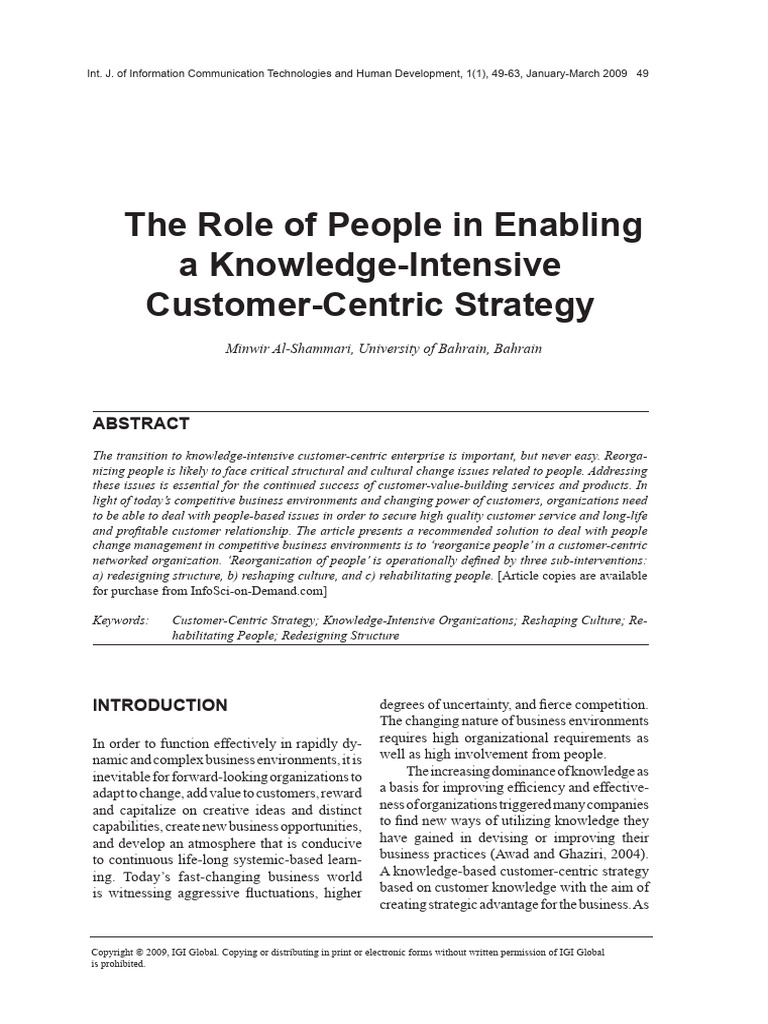 23-The Role of People in Enabling A Knoweldge | PDF | Organizational Culture | Empowerment