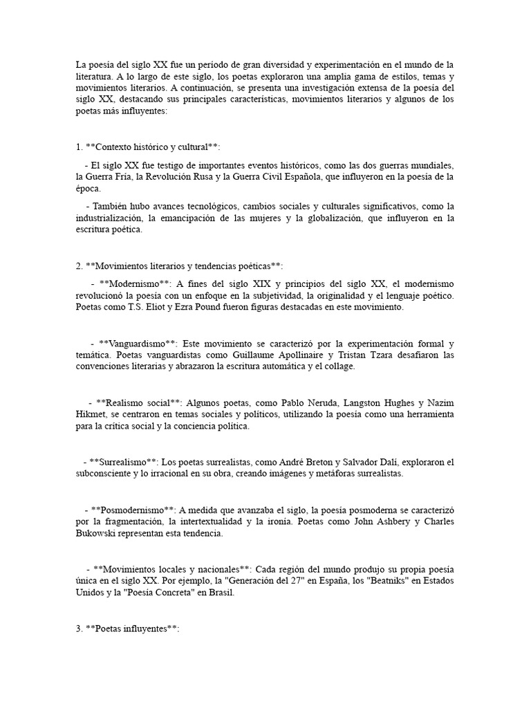 Poesia Siglo XX | PDF | Surrealismo | Poesía