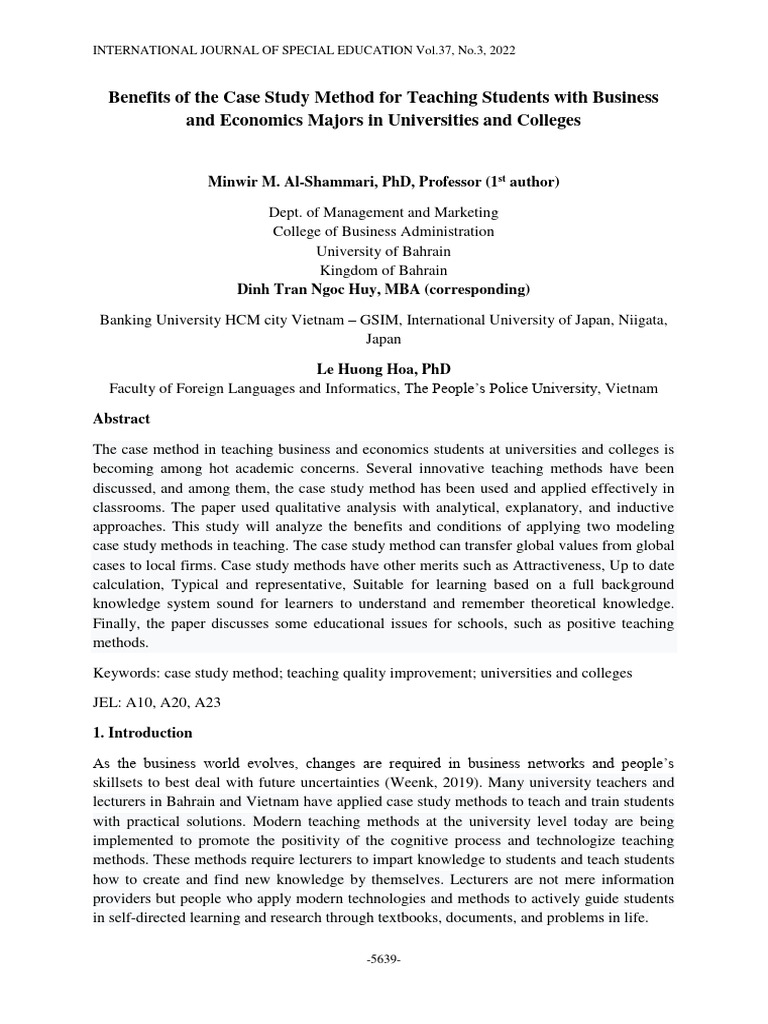 Benefits of The Case Study Method For Teaching | PDF | Creativity ...