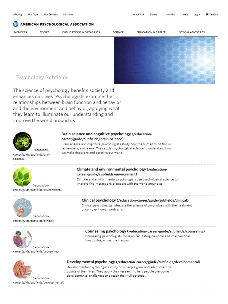 Psychology Subfields | PDF | Career & Growth | Self-Improvement