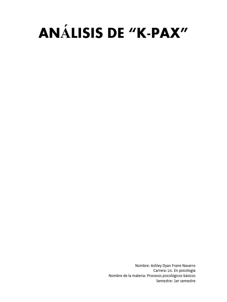 Analisis de K-Pax | PDF | Trauma psicólogico | Hipnosis