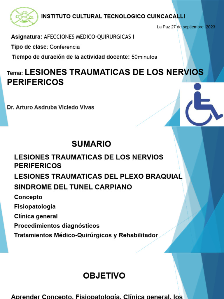 Lesiones Traumáticas de Nervios Periféricos | PDF | Medicina CLINICA ...