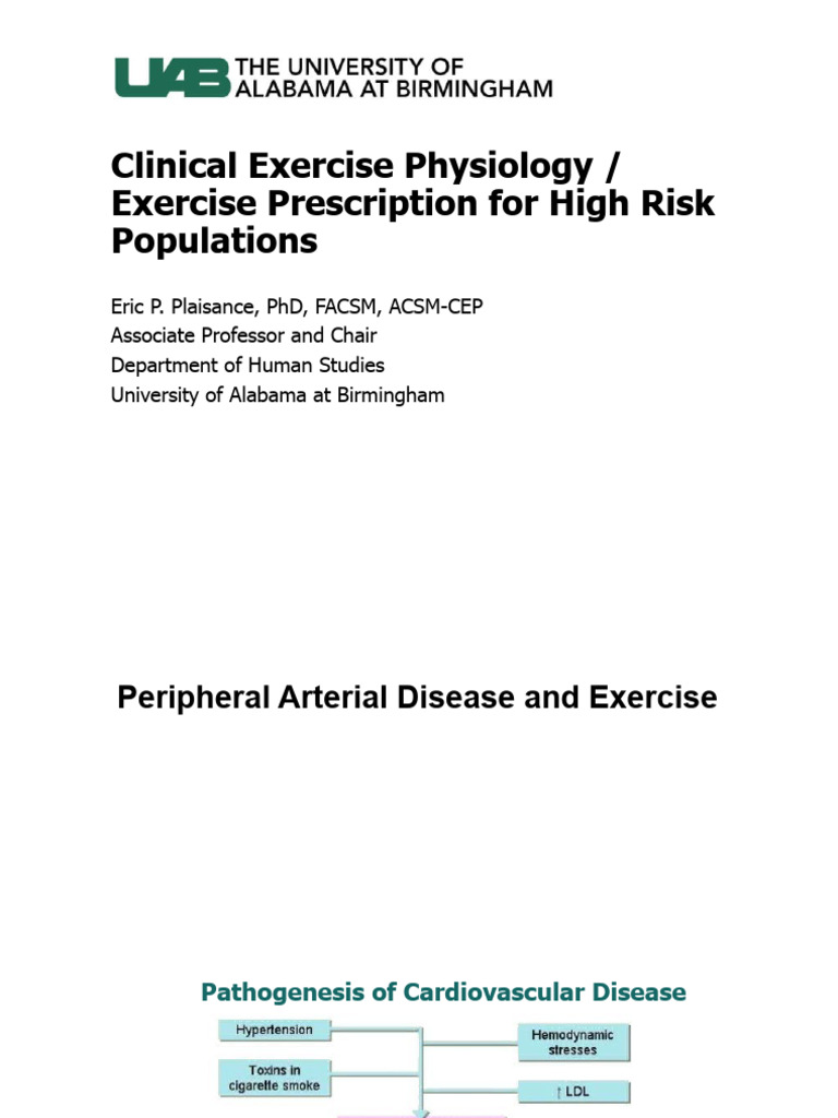 Peripheral Arterial Disease and Exercise | PDF