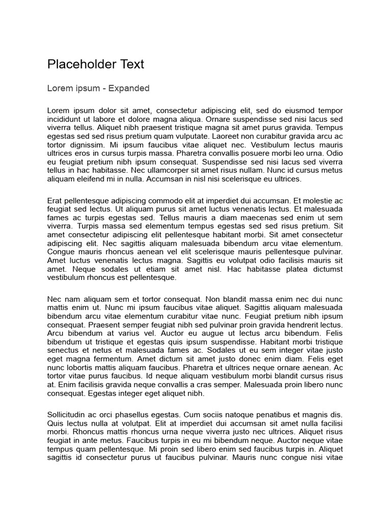 Placeholder Text Expanded | PDF