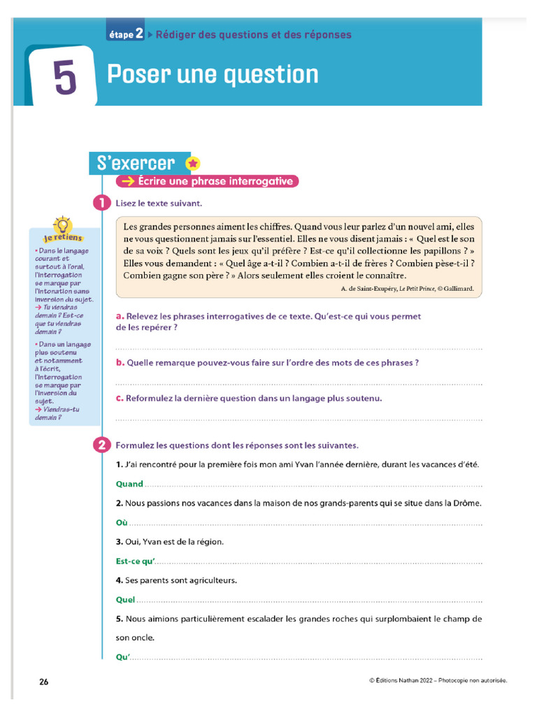 Poser Une Question | PDF
