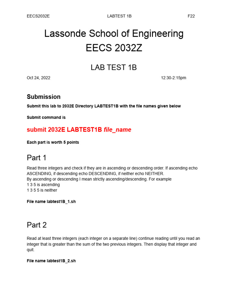 Lab Test 1B | PDF