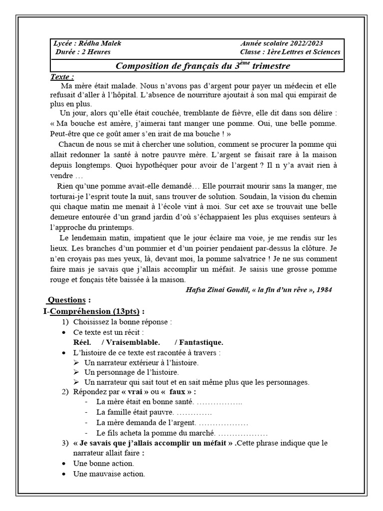 Une pomme salvatrice pour maman | PDF | Arts du langage et discipline
