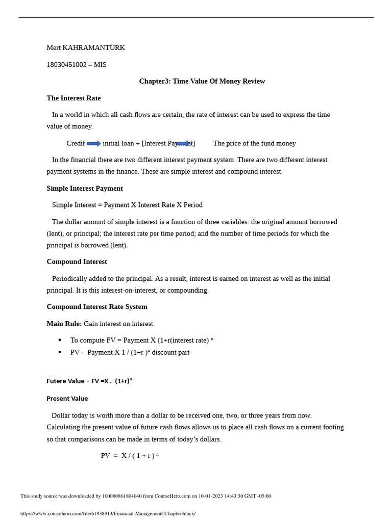 Financial Management Chapter3 | PDF | Interest | Present Value