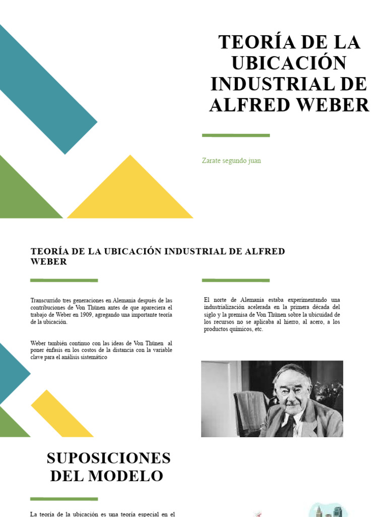 TEORÍA DE LA UBICACIÓN INDUSTRIAL DE ALFRED WEBER | PDF | Ciencias ...