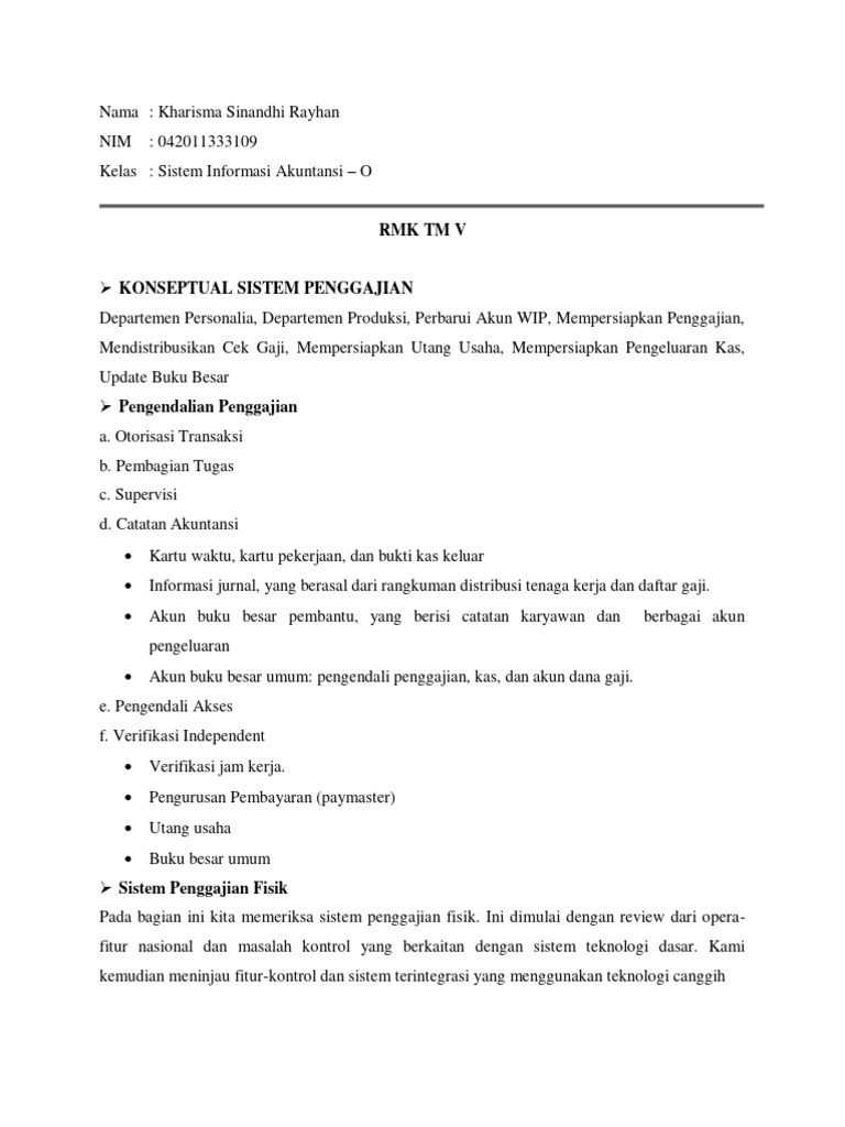 Kharisma Sinandhi R - RMK TM 5 | PDF