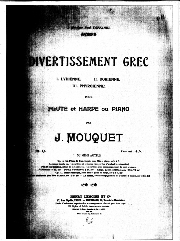 Mouquet-Divertissement Grec-Parte Per Flauto | PDF