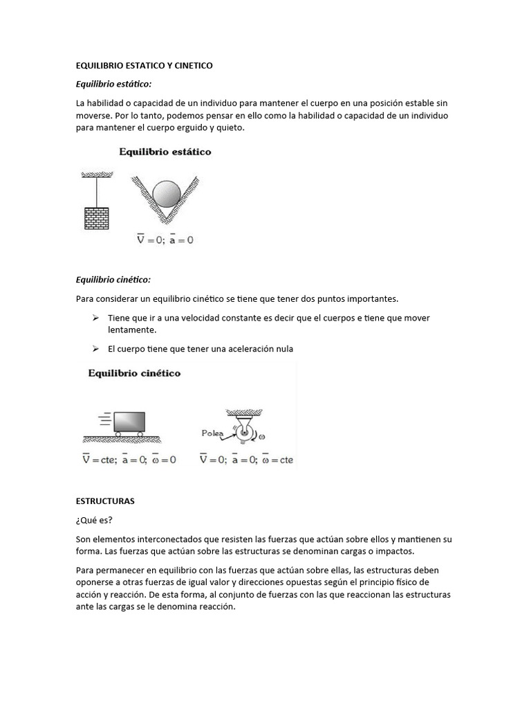 Equilibrio Estatico y Cinetico | PDF