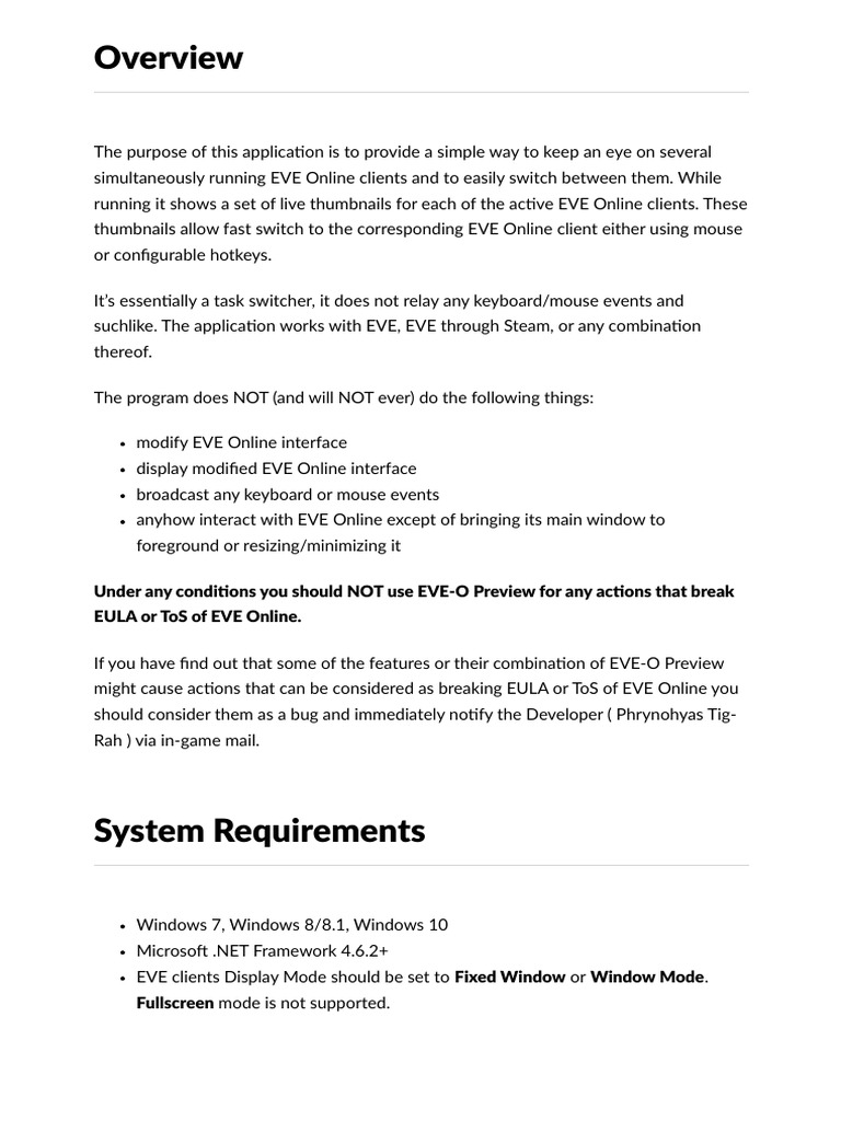 EVE-O Preview | PDF | Keyboard Shortcut | Microsoft Windows