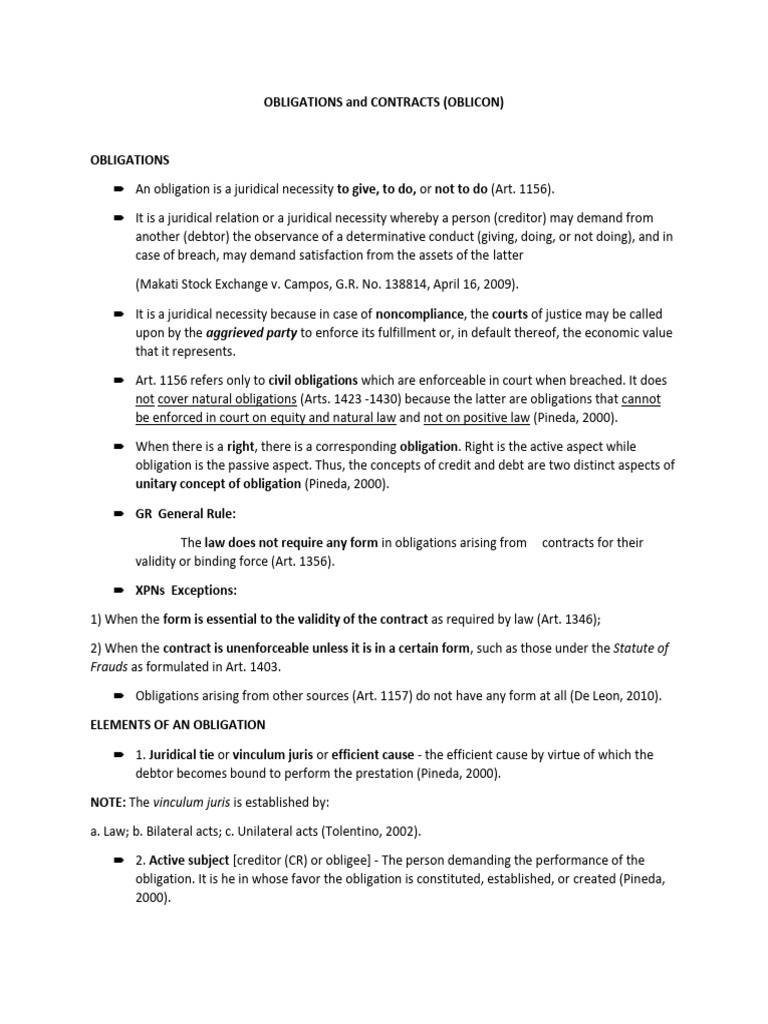 OBLICON 1 Obligations General Provisions | PDF | Law Of Obligations | Negligence