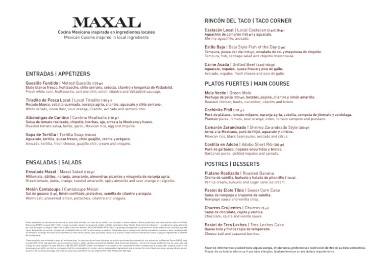 MENU MAXAL EN FINAL Ua | PDF