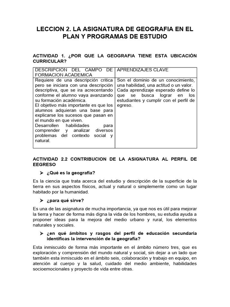 Leccion 2 Geografia | PDF Leccion 2 Geografia | PDF