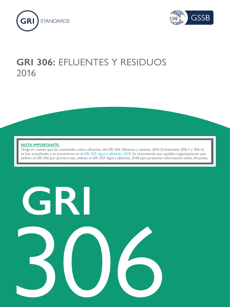 Spanish Gri 306 Effluents and Waste 2016 | PDF | Agua | Residuos