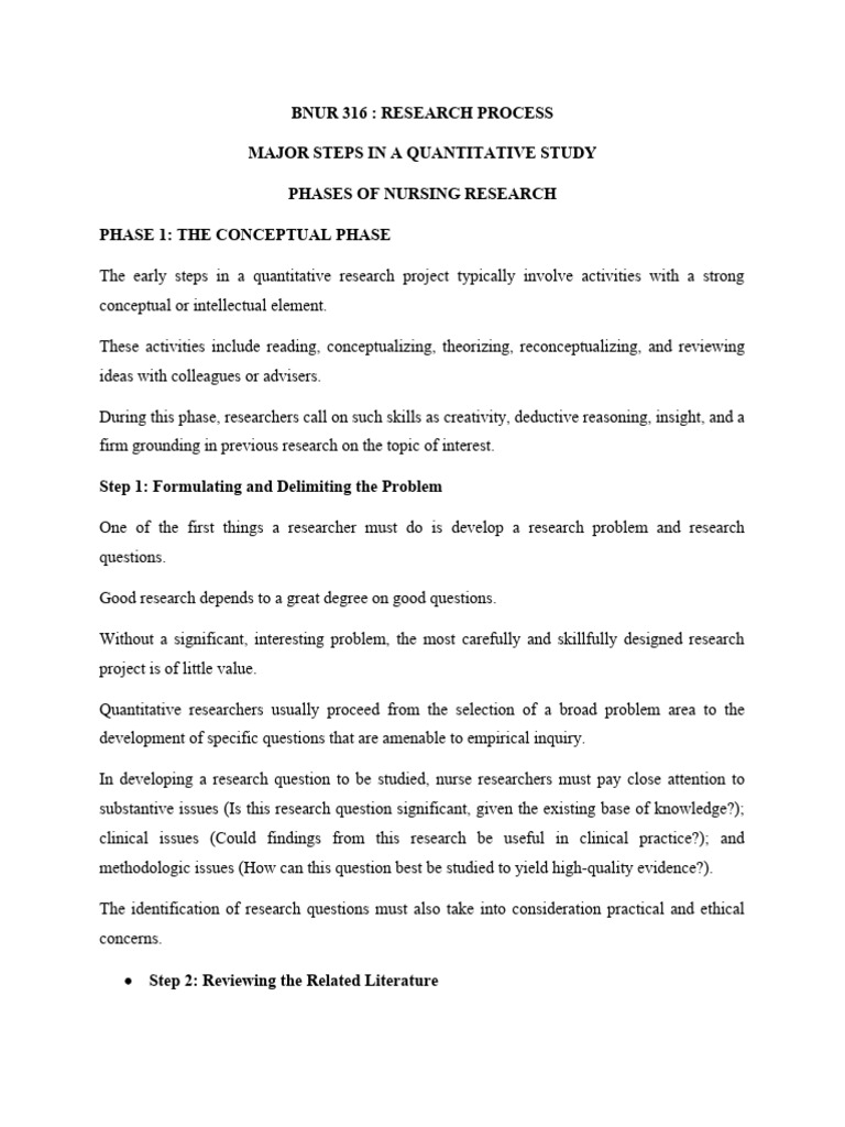 Phases of Nursing Research | PDF