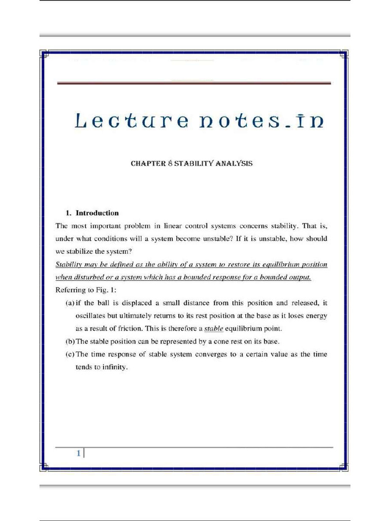 Chapter 8 Stability RHC | PDF