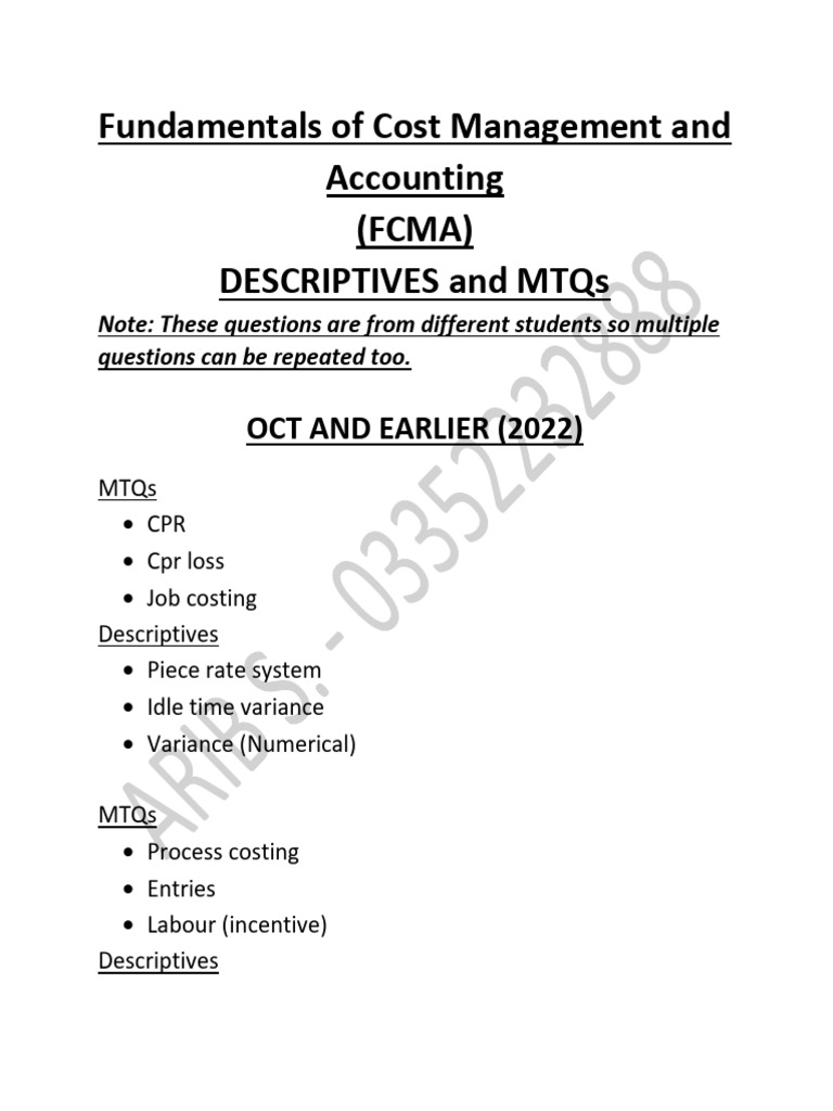 PP FCMA - JUNE Updated | PDF