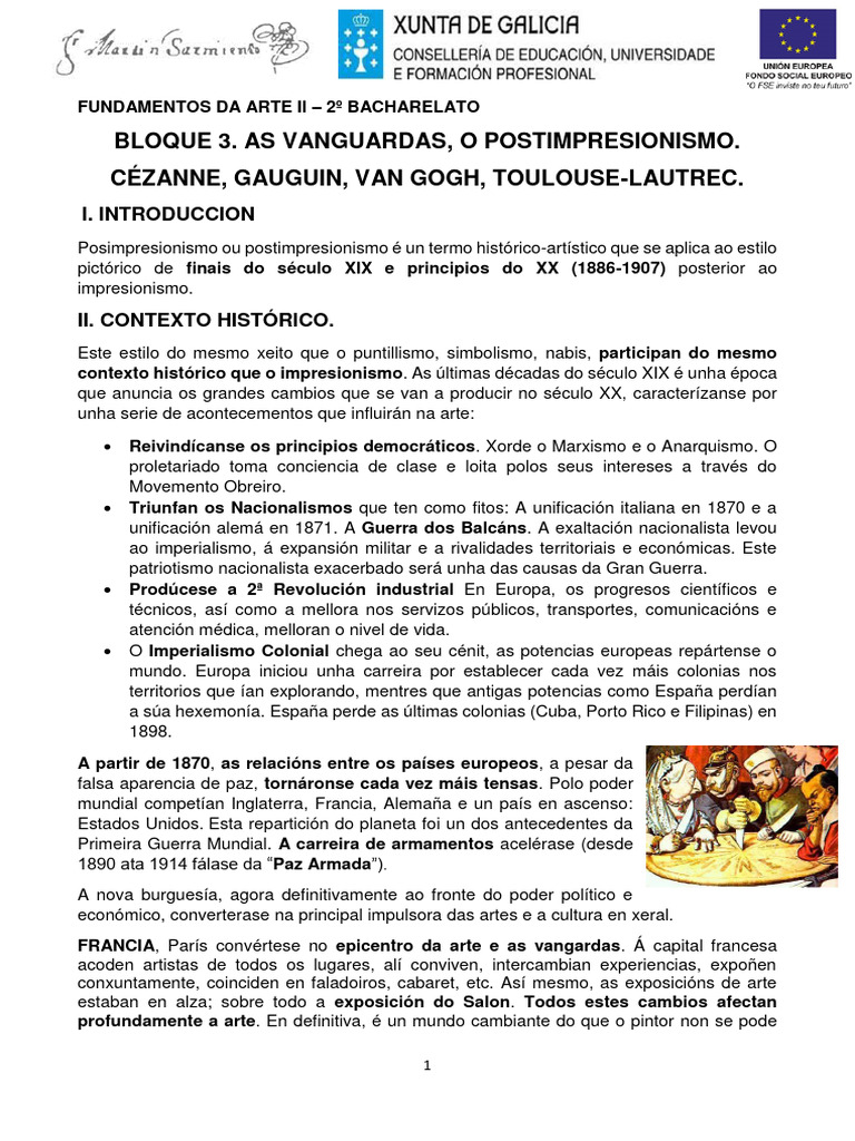 BLOQUE 3. POSTIMPRESIONISMO. docx | PDF