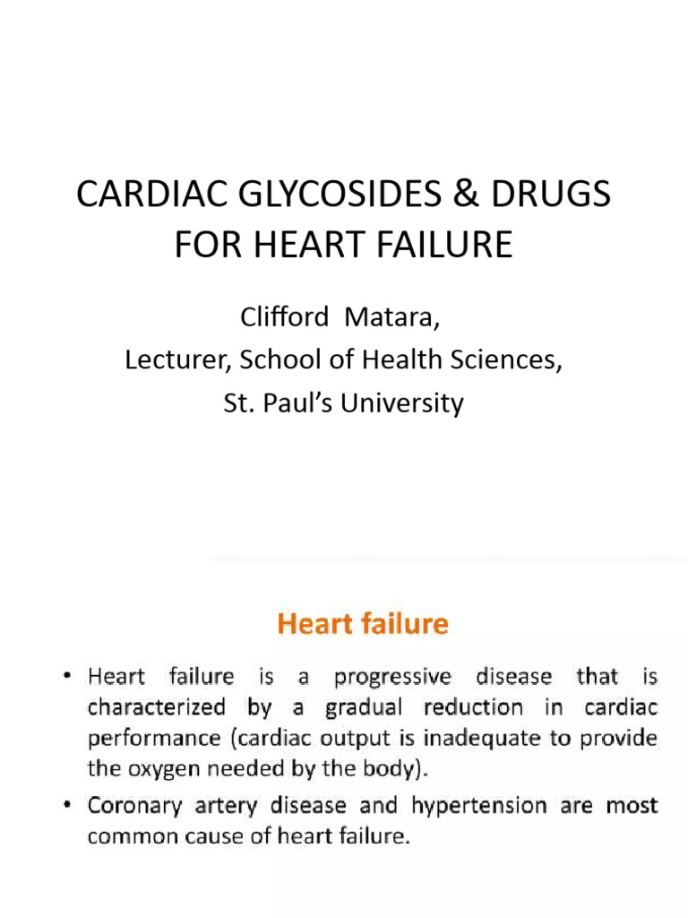 CARDIAC GLYCOSIDES & DRUGS FOR HEART FAILURE | PDF