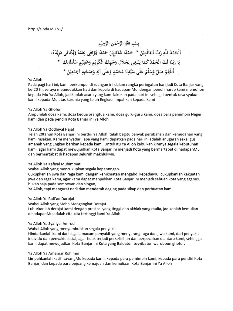 TEKS DOA Untuk LOMBA | PDF