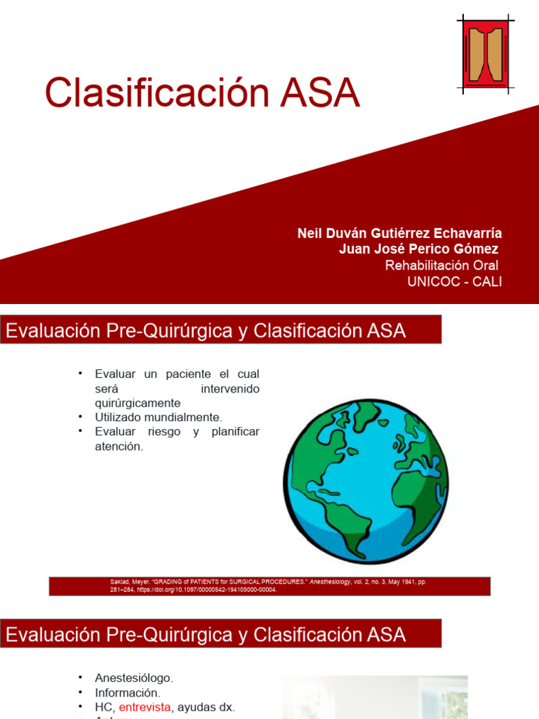Clasificación ASA | PDF | Hipertensión | Cuidado de la salud