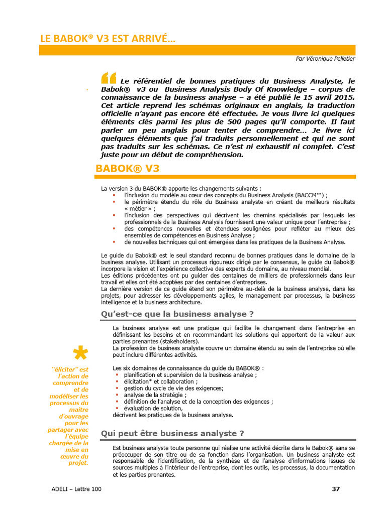 Le Babok® V3 Est Arrivé | PDF